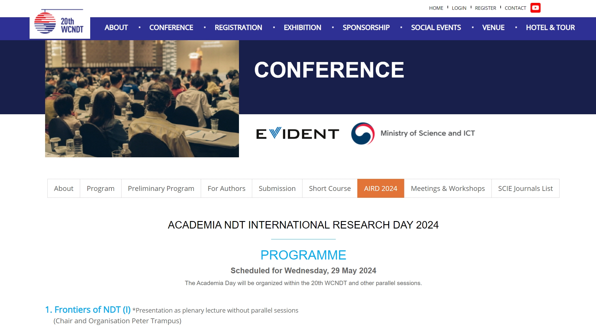 The Academia Day (AIRD) is scheduled for 29 May 2024 within the 20th WCNDT | Ohara & Nagakubo Lab.